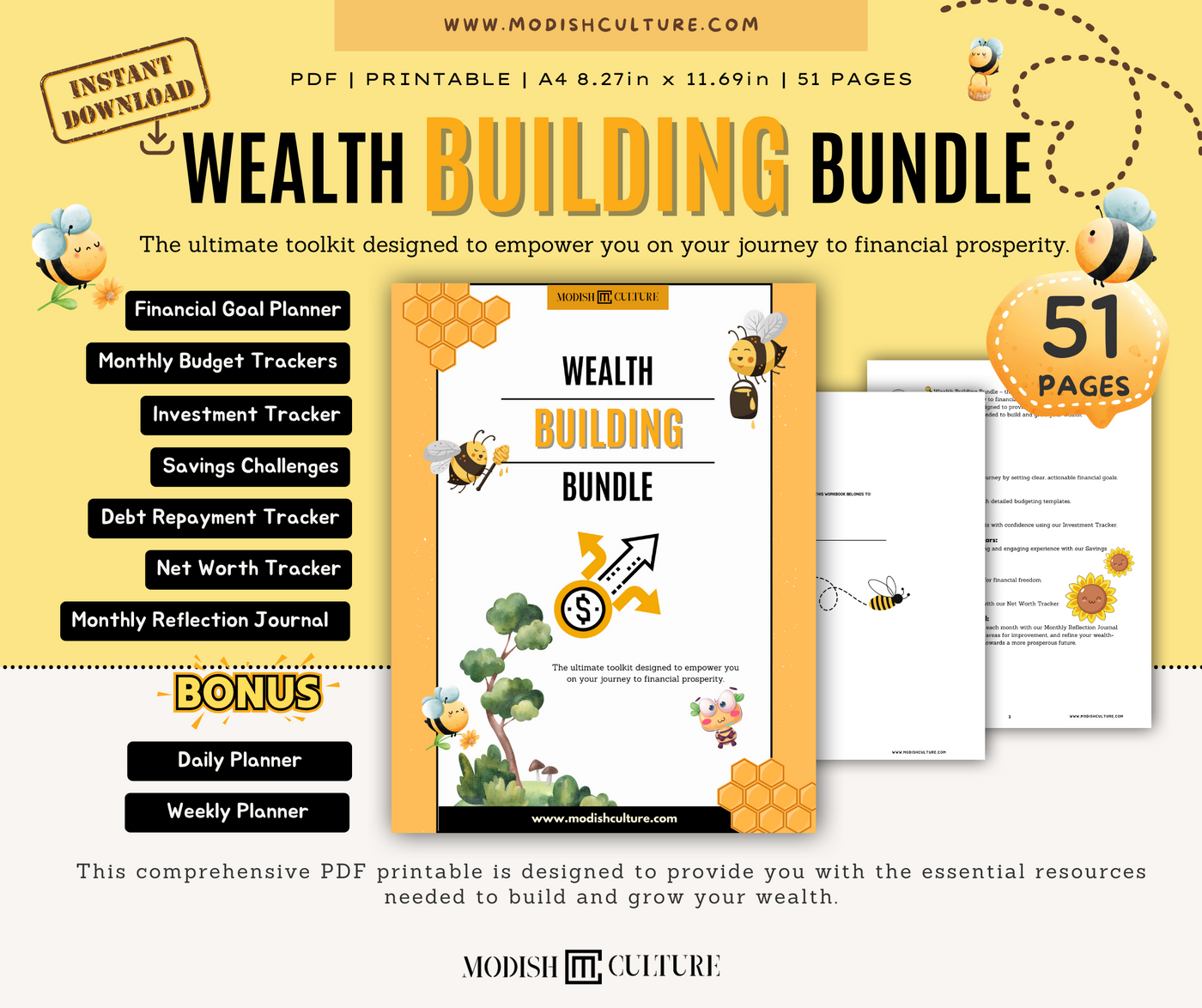 Wealth Building Bundle | PRINTABLE PDF – Modish Culture